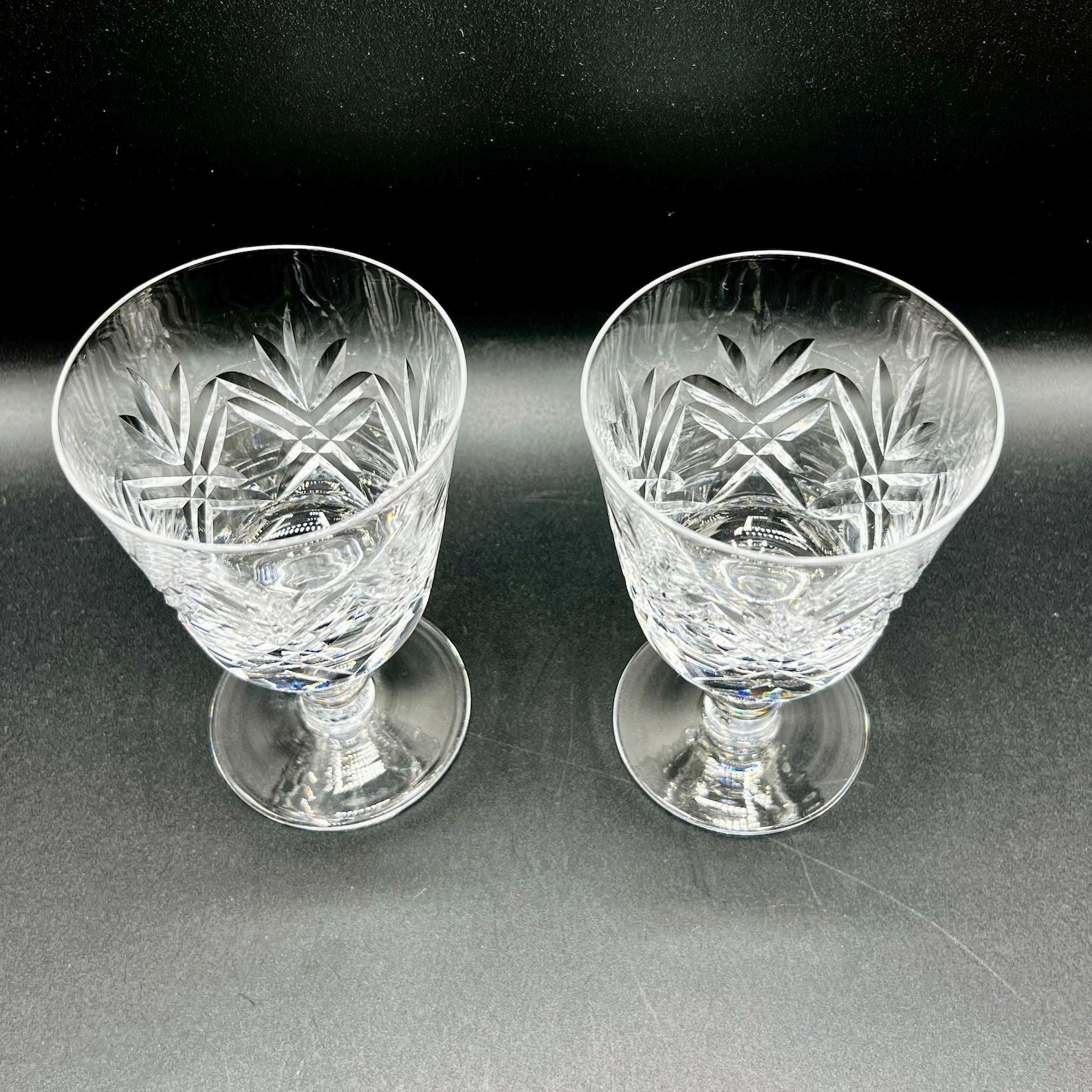 Vintage Thomas Webb Crystal Wine Goblets: Cut Crystal Barware, Set of 2 ...