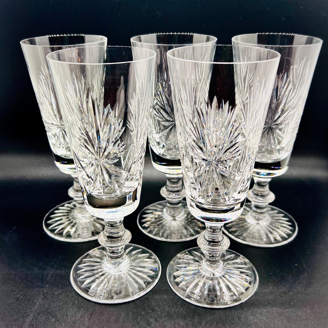 Vintage Edinburgh Crystal Champagne Flutes, Star of Edinburgh Pattern ...