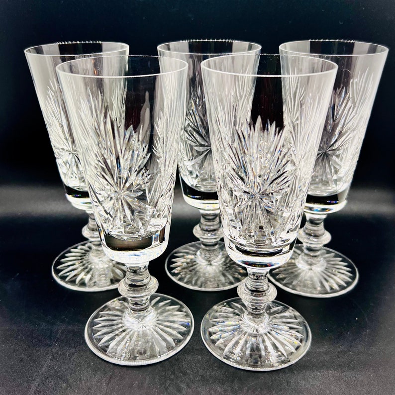 Vintage Edinburgh Crystal Champagne Flutes, Star of Edinburgh Pattern ...