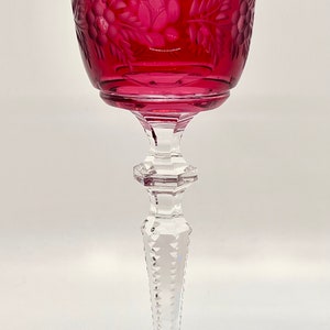 Meissen Crystal Cranberry Red Wine Glass: Flower of London Pattern - Etsy