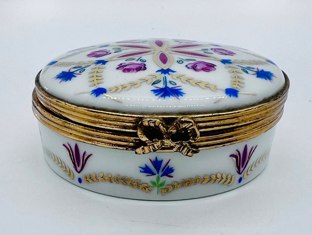 Vintage Limoges France Porcelain Trinket Box | Vintage Handpainted ...
