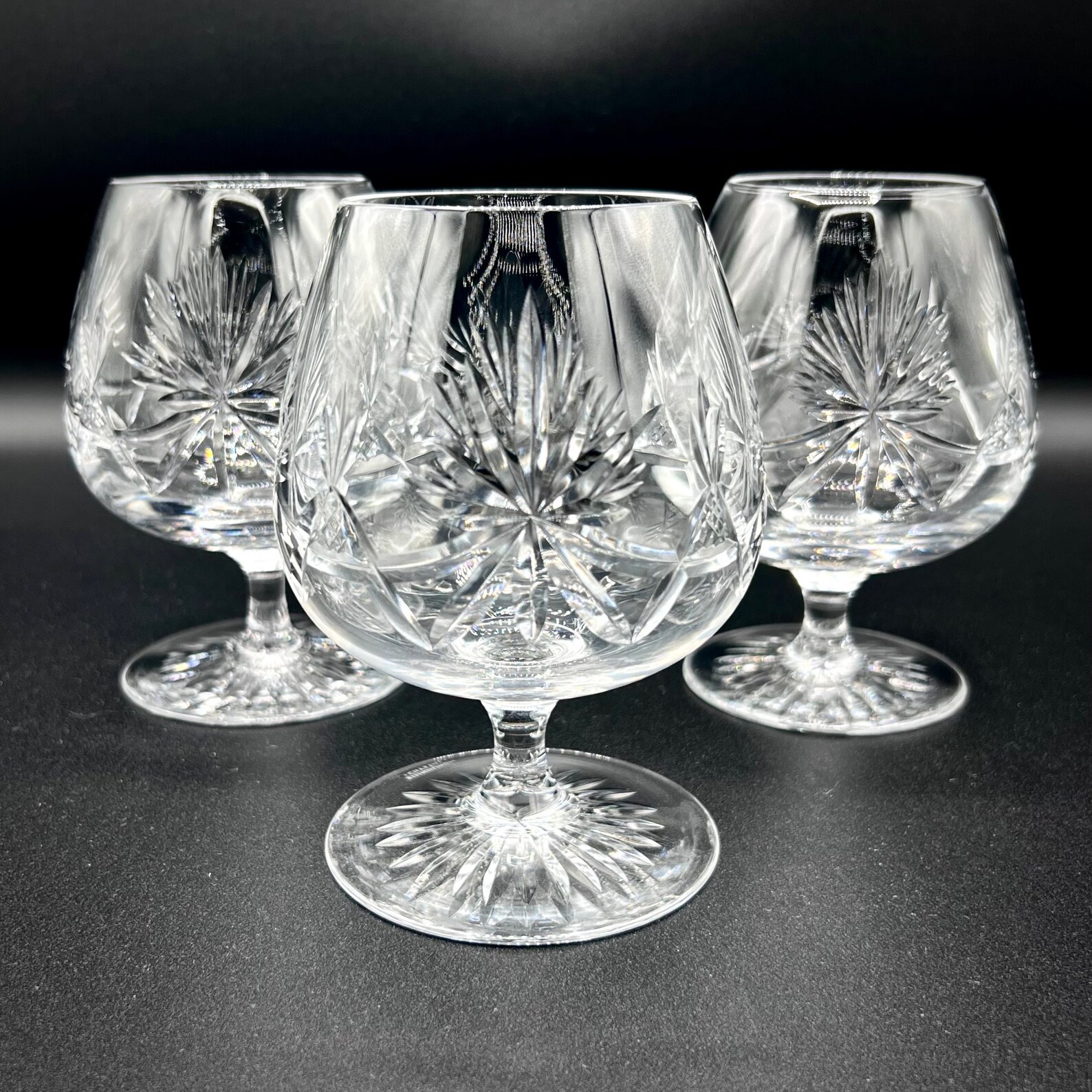 Set of 2 Edinburgh Crystal Cognac Brandy Snifters, Star Edinburgh Cut ...