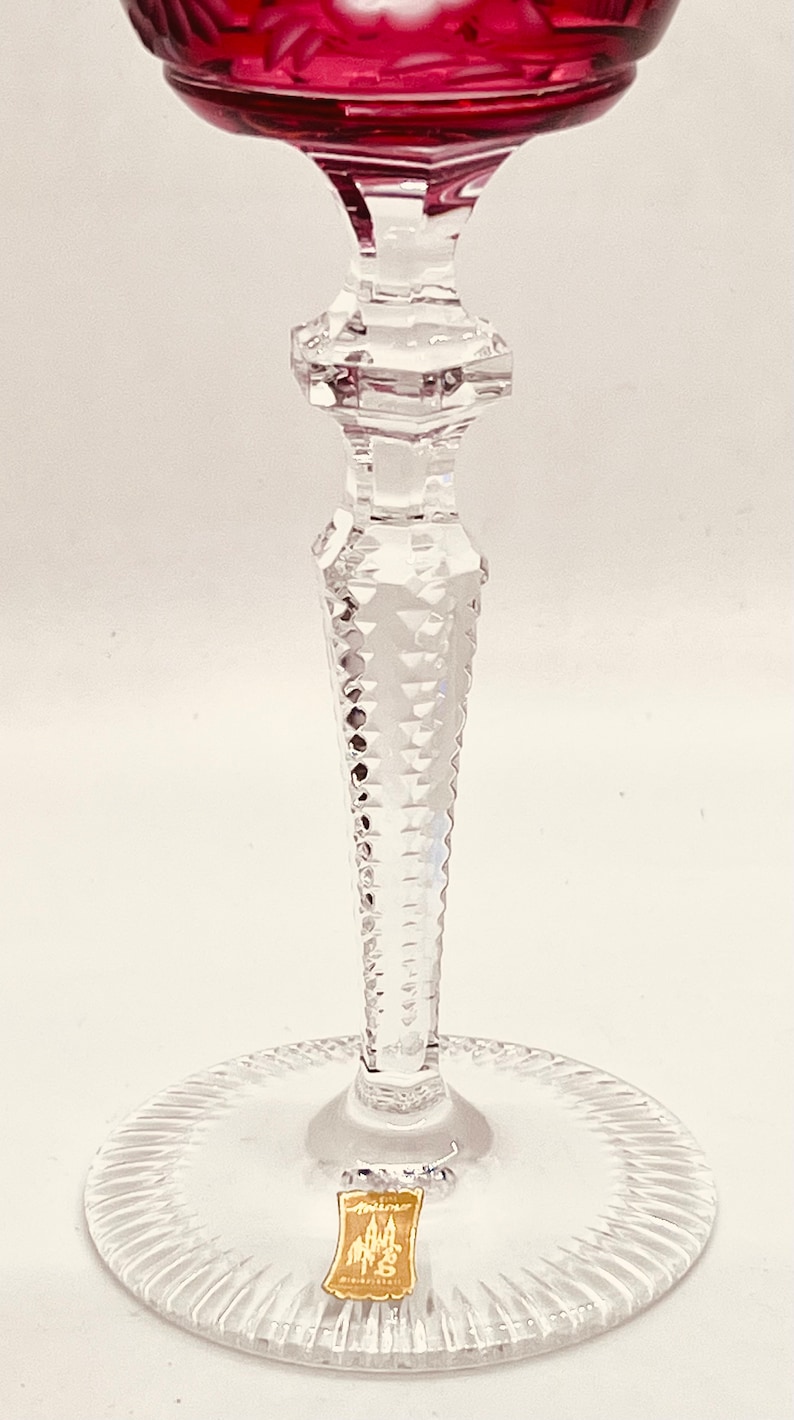 Meissen Crystal Cranberry Red Wine Glass: Flower of London Pattern - Etsy