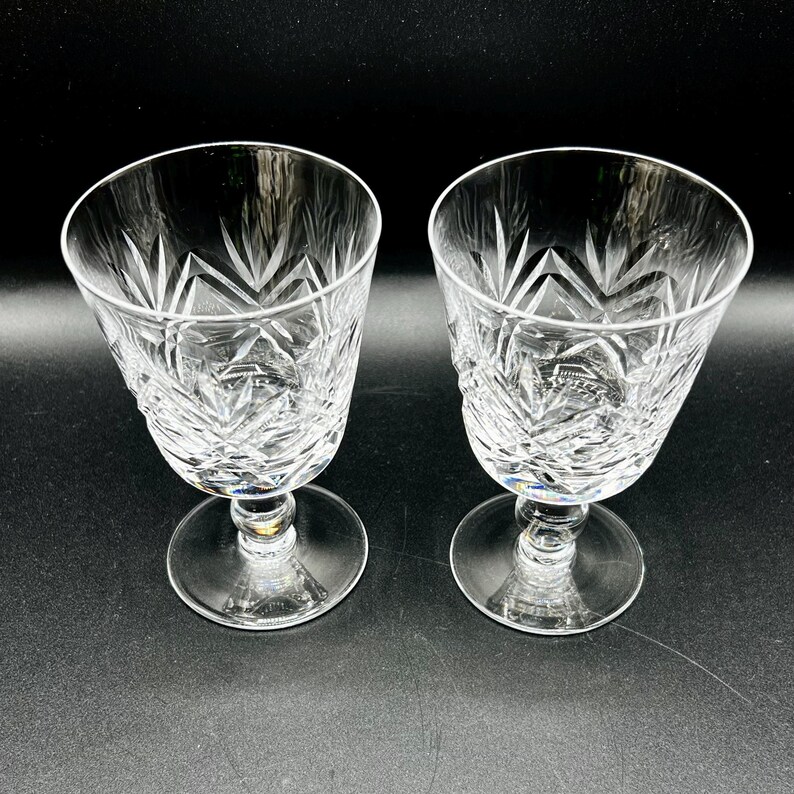 Vintage Thomas Webb Crystal Wine Goblets: Cut Crystal Barware, Set of 2 ...