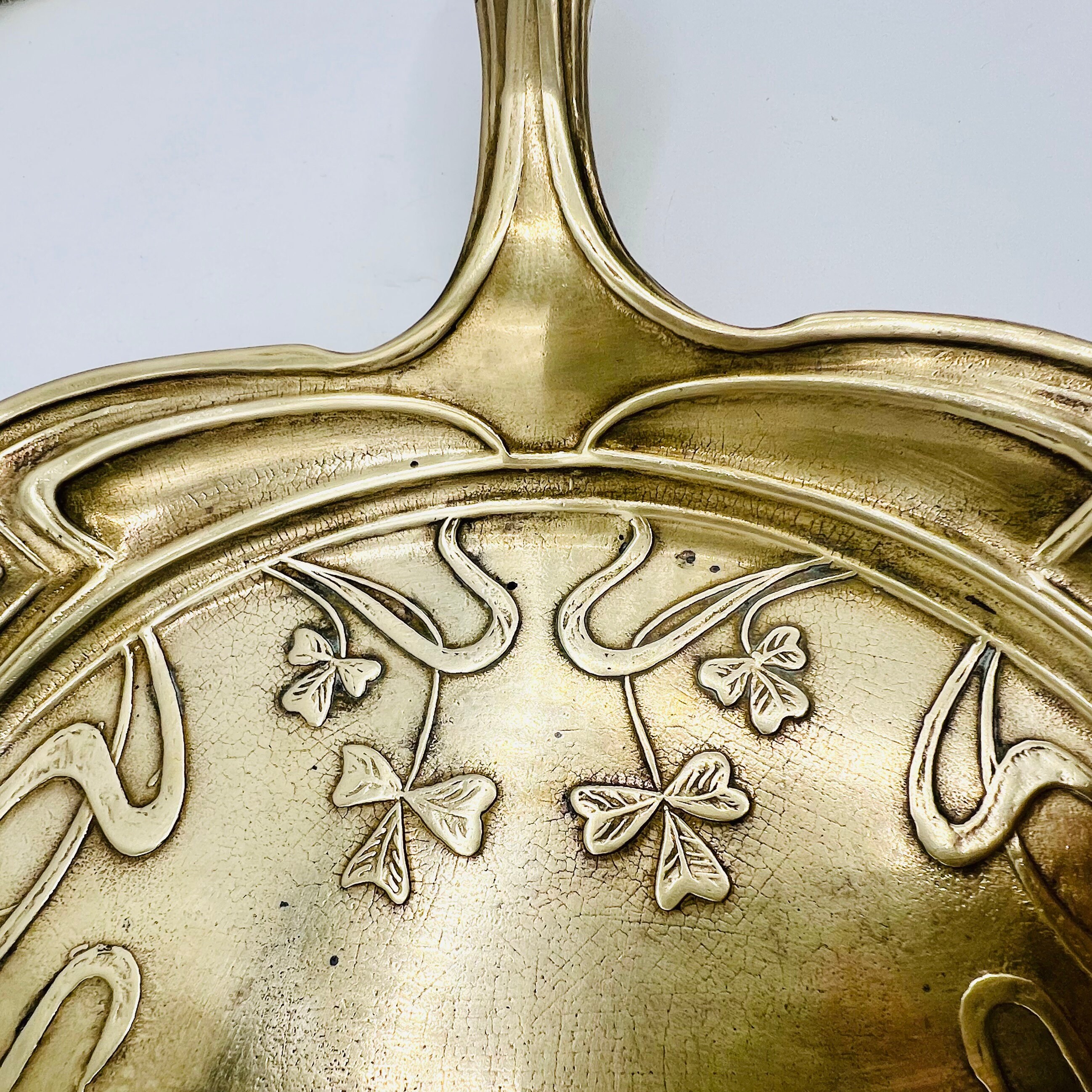 Vintage Ornate Brass Crumb Brush & Tray Table Sweeper, Art Nouveau ...