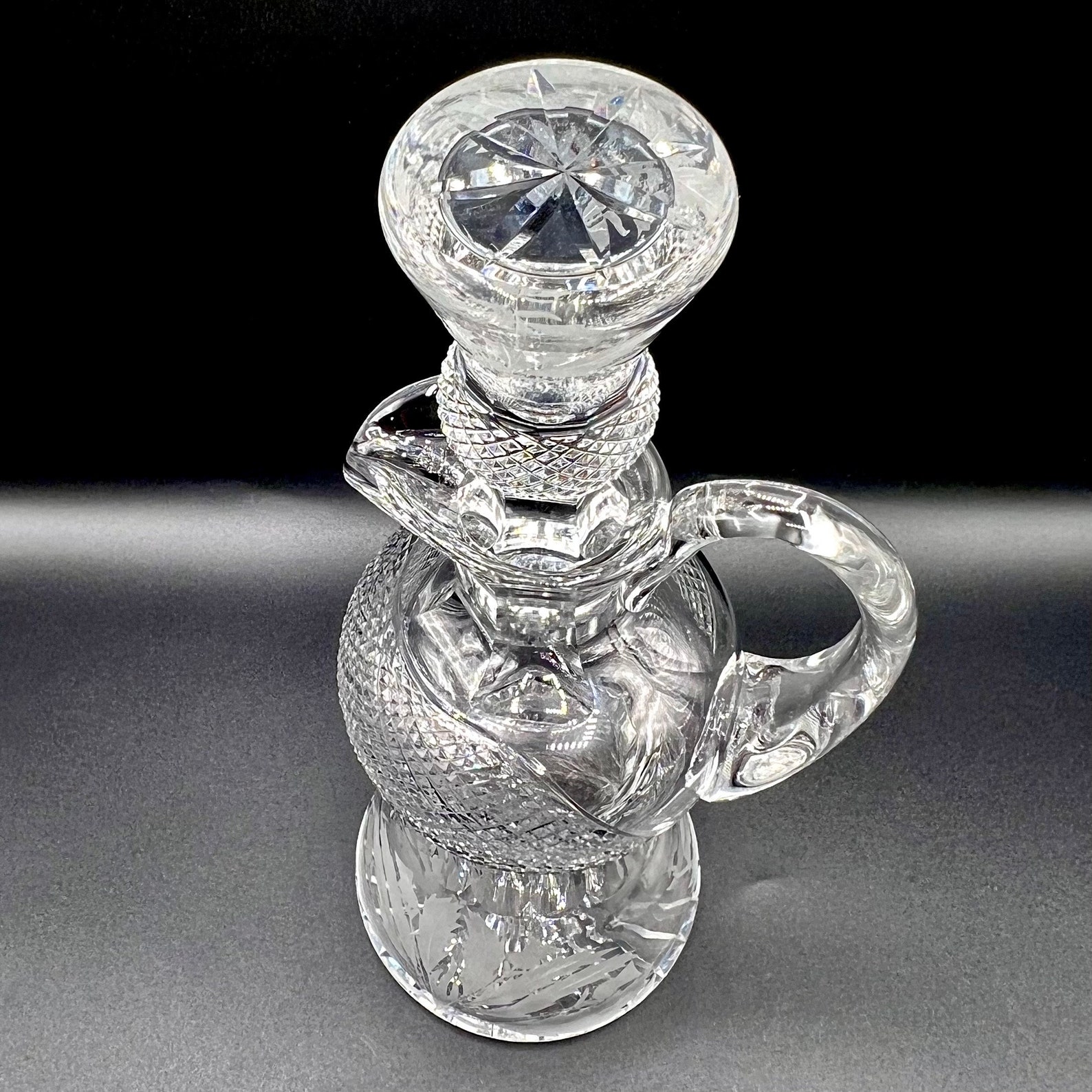 Vintage EDINBURGH CRYSTAL EWER, Decanter Thistle Pattern and Shaped Jug ...