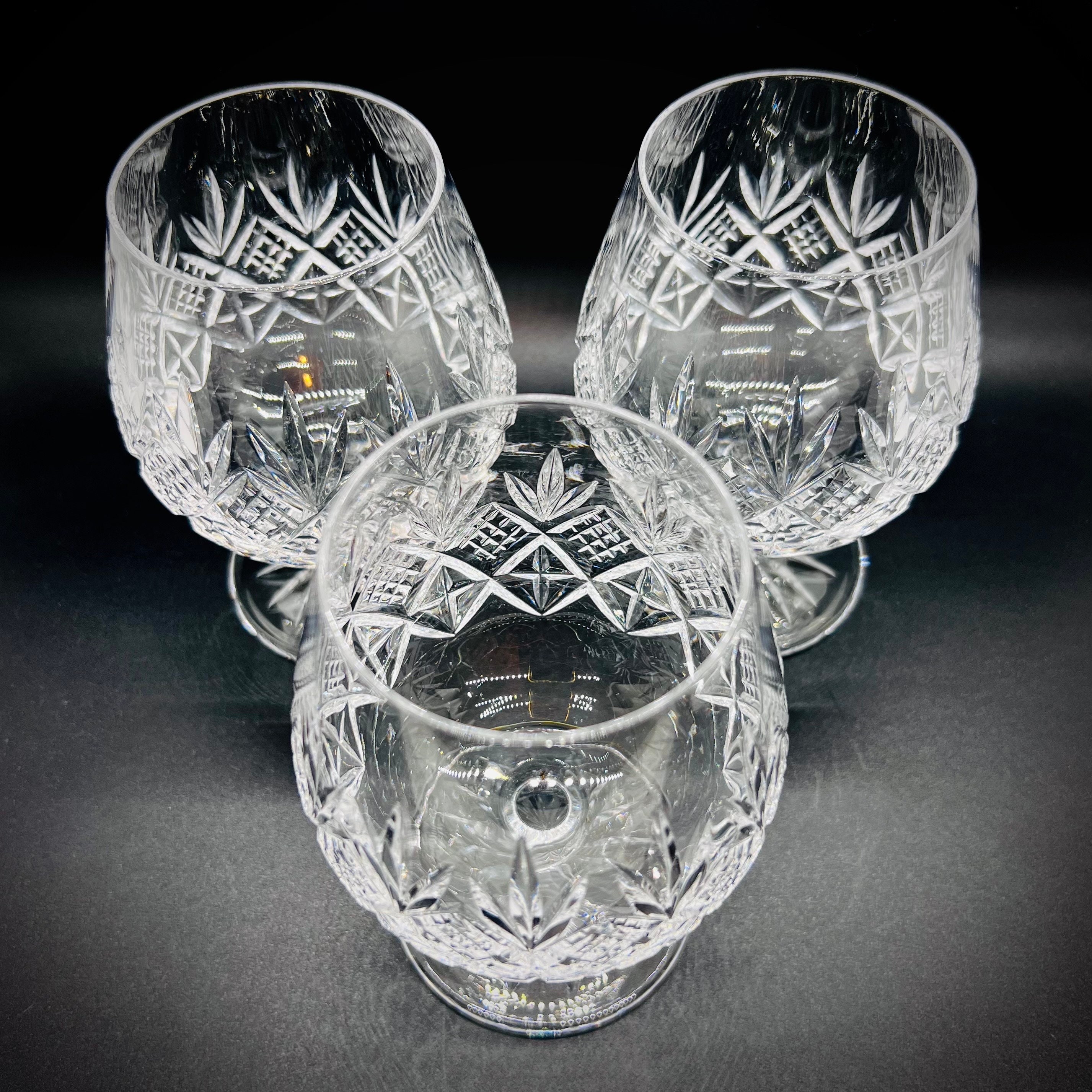 EDINBURGH CRYSTAL Cognac Snifter Glasses | Vintage Cut Crystal Brandy ...