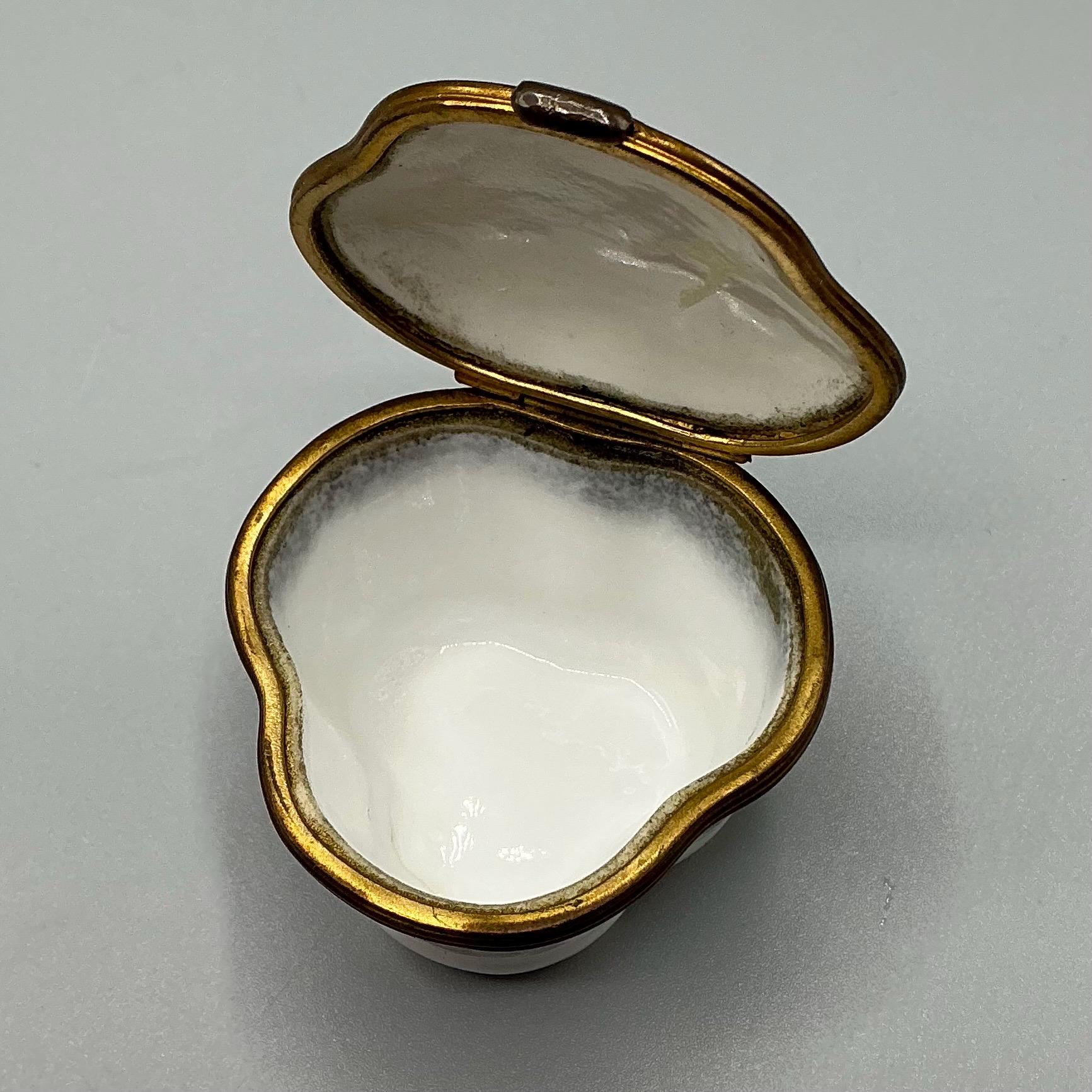 ANTIQUE SEVRES Porcelain Pill Box, Handpainted Floral Design ...