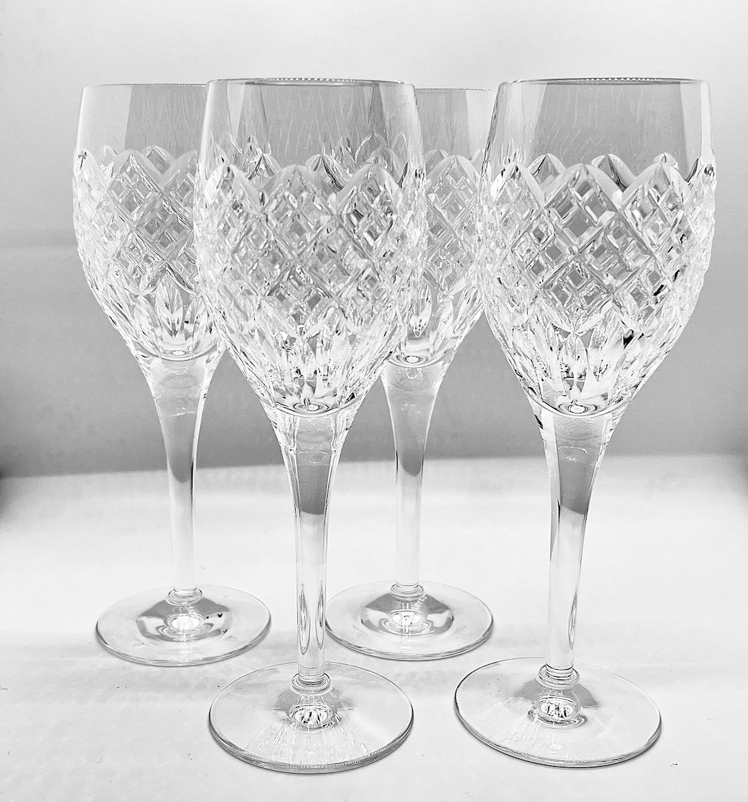 VINTAGE WINE Glasses, Stuart Crystal, STU 118 Pattern Tall White Wine ...