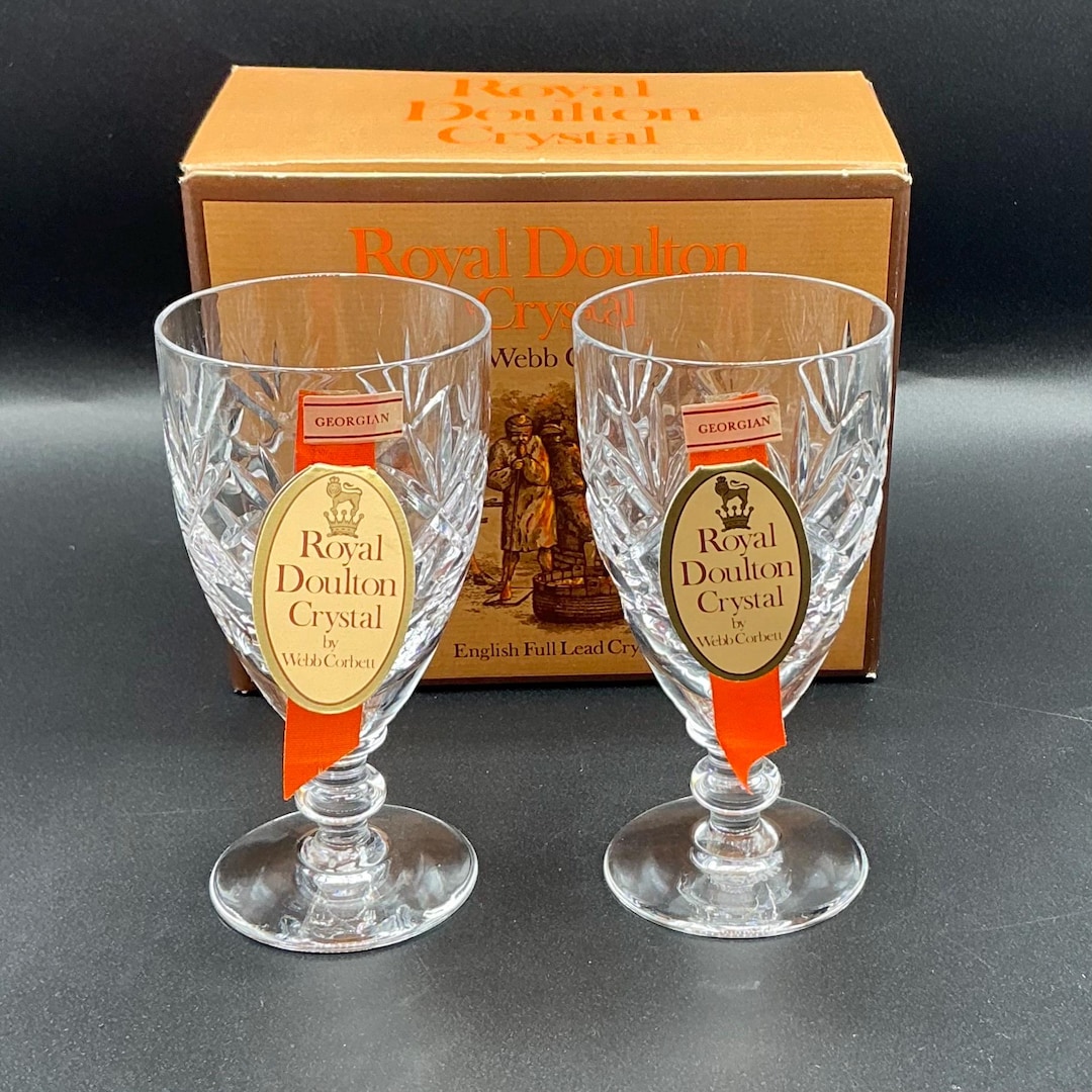 VINTAGE PORT GLASSES, Royal Doulton by Webb Corbet Crystal, Georgian ...
