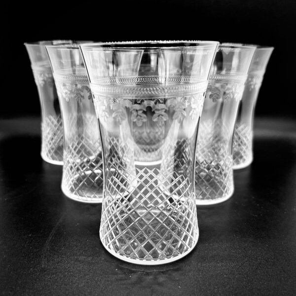 Antique Etched Drinking Glasses - Etsy