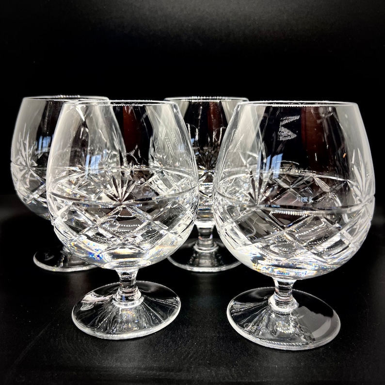 Royal Brierly Crystal, Vintage Cognac Snifter Balloon Glasses, Cut ...