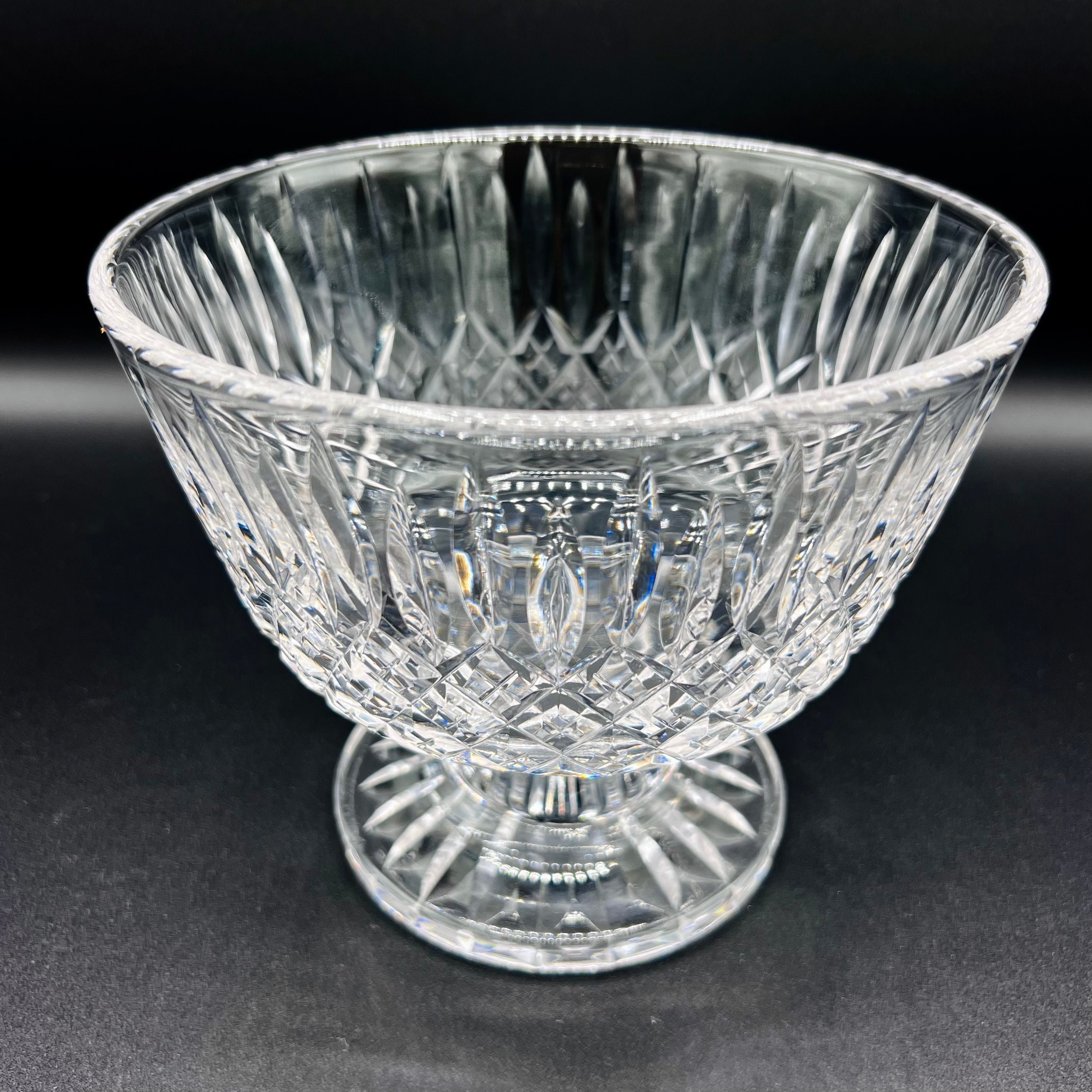 Vintage Cut Crystal Pedestal Bowl: Heavy Lead Crystal Centerpiece - Etsy
