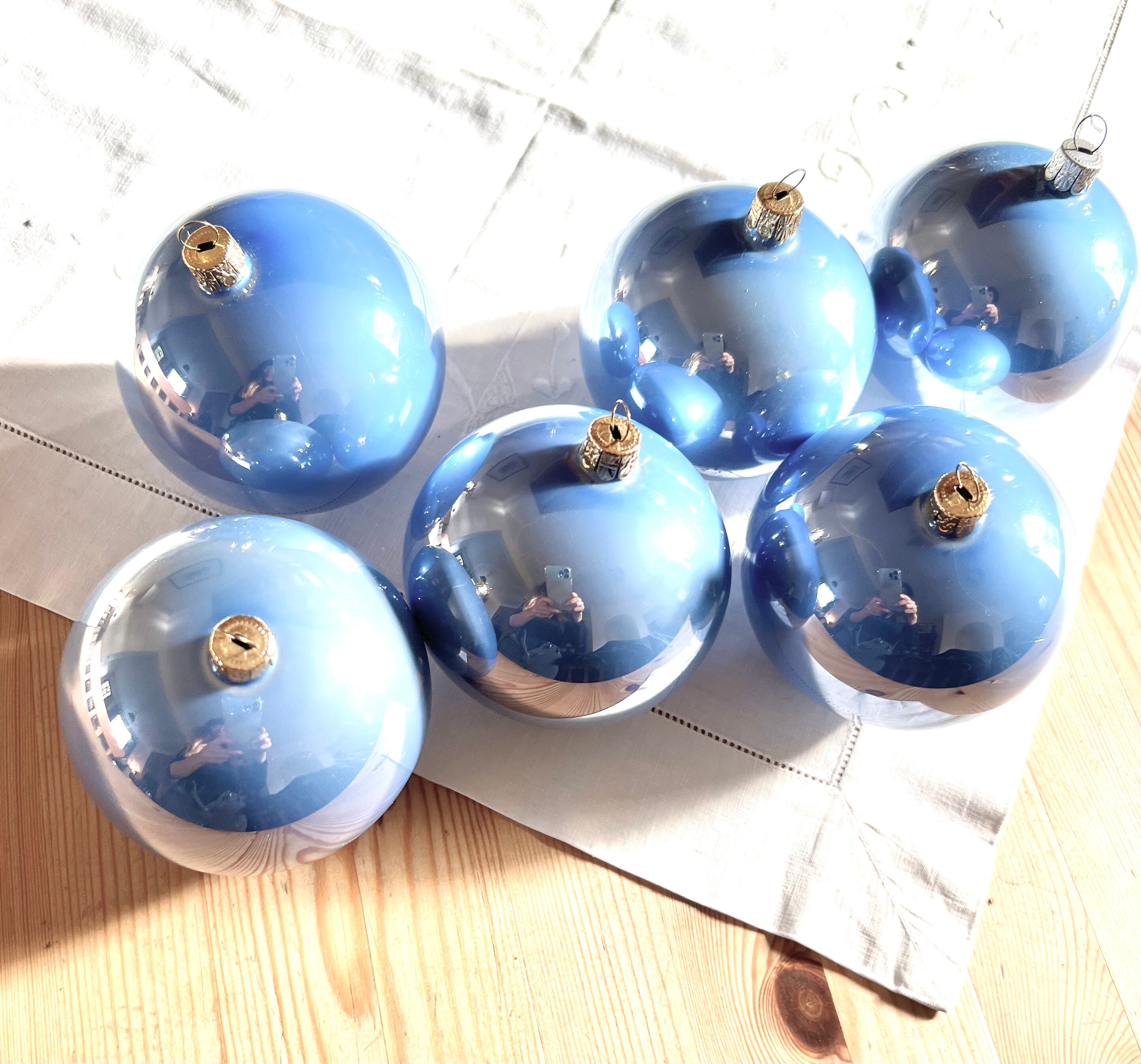Six Vintage Big Blueberry Christmas Baubles, Christmas Tree Ornament ...