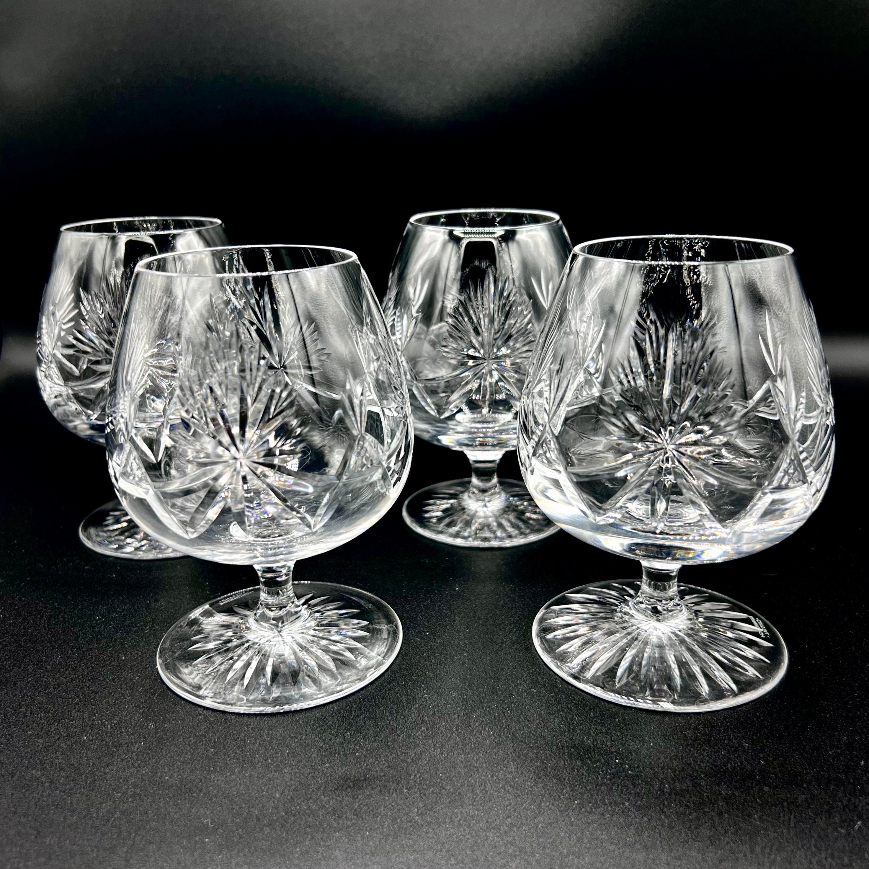 Set of 2 Edinburgh Crystal Cognac Brandy Snifters, Star Edinburgh Cut ...
