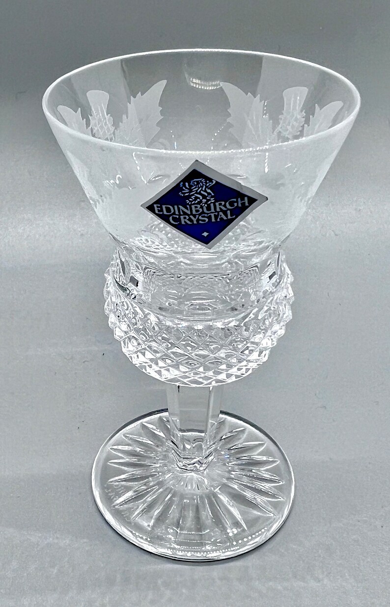 Vintage Edinburgh Crystal Thistle Cordial Glass - Signed Scottish ...