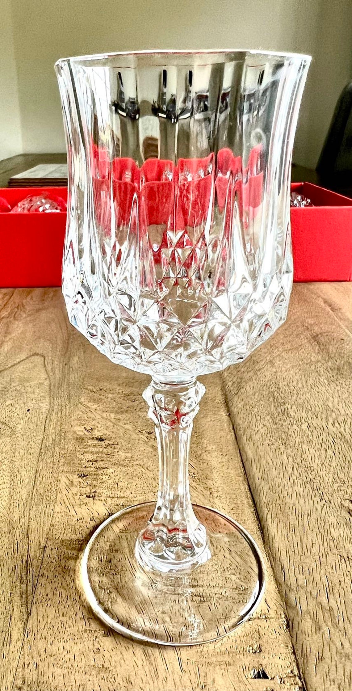 Cristal D'arques, Longchamp Pattern Crystal Wine Glass - Etsy