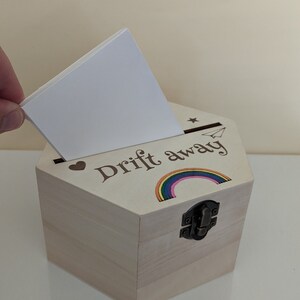 Worry Box - Hexagonal Wooden Box With Latch - Let Your Worries Drift ...