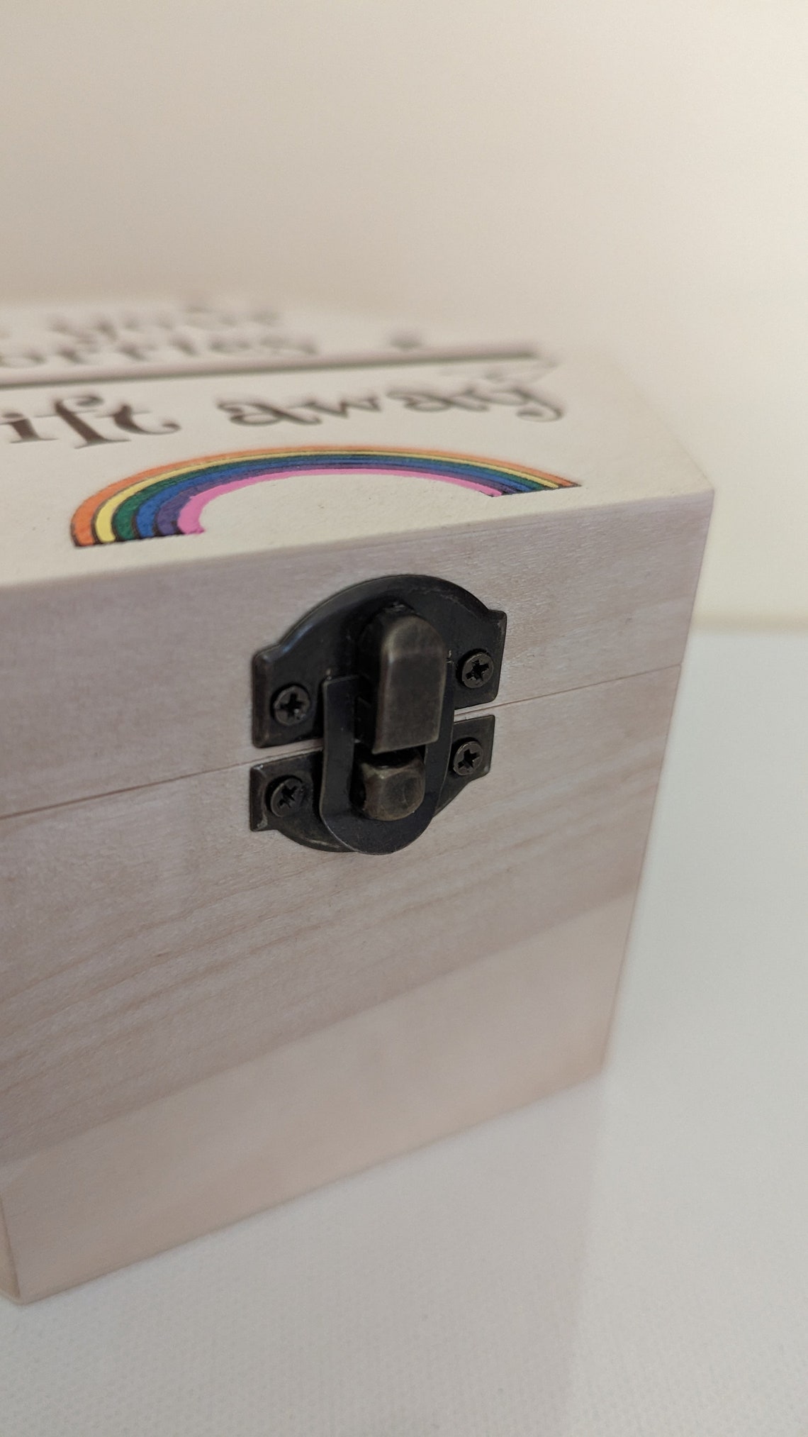 Worry Box - Hexagonal Wooden Box With Latch - Let Your Worries Drift ...