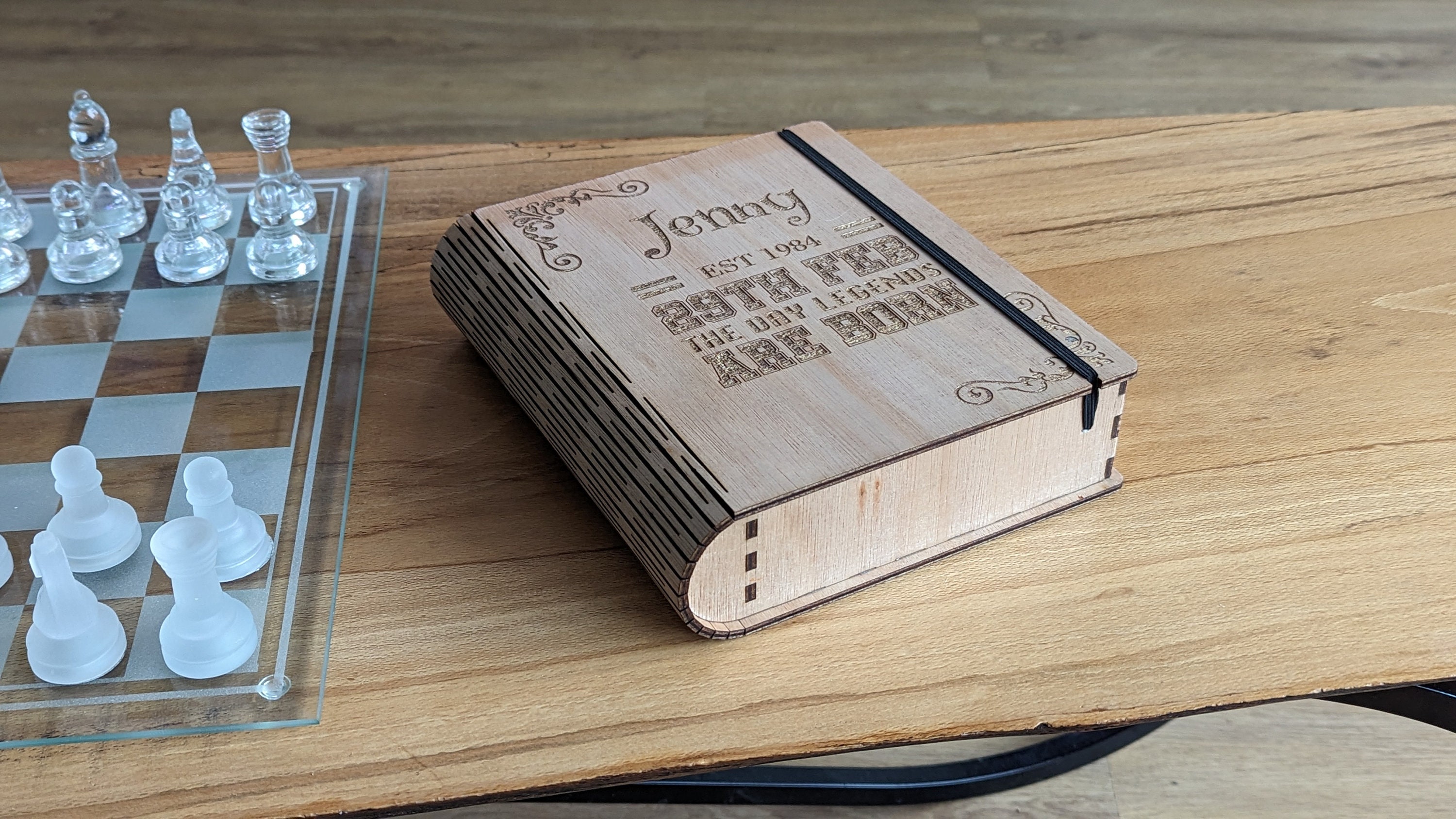 Unique Wooden Book Style Box. Gift, Wedding, Memory, Photo Storage Box ...