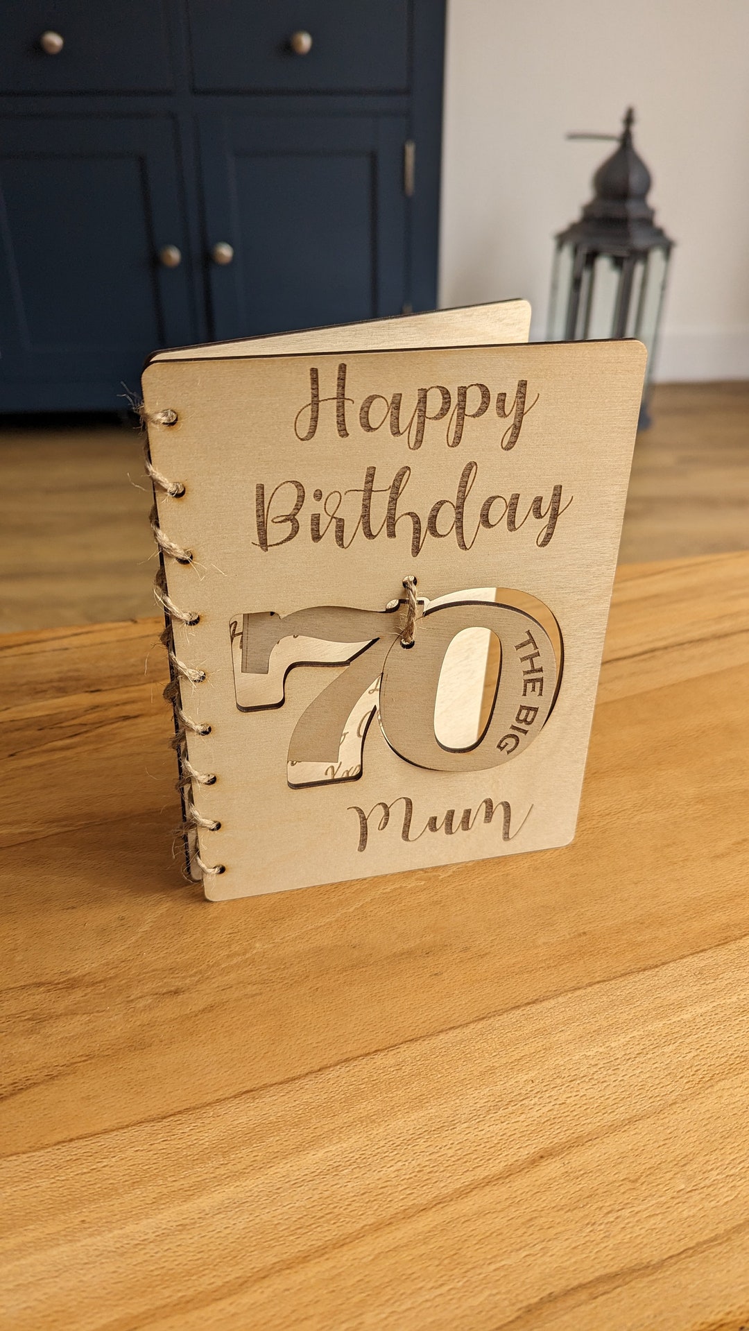 Wooden 70th Birthday Card currently 1954 - Etsy UK