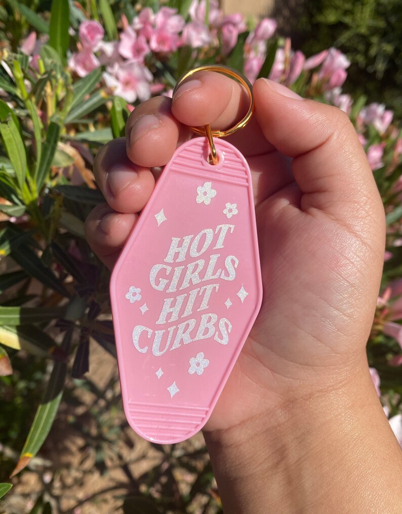 Hot Girls Hit Curbs Retro Vintage Keychain Hotel Keychain - Etsy
