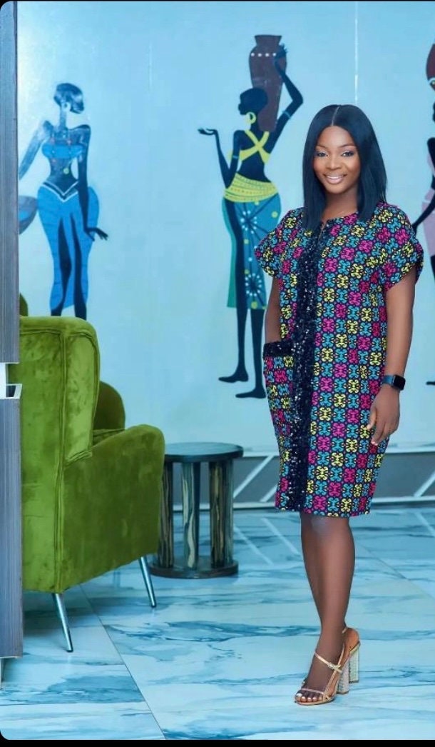 Multi-patterned Ankara African Prints Dress - US Small - Ready to Ship ...