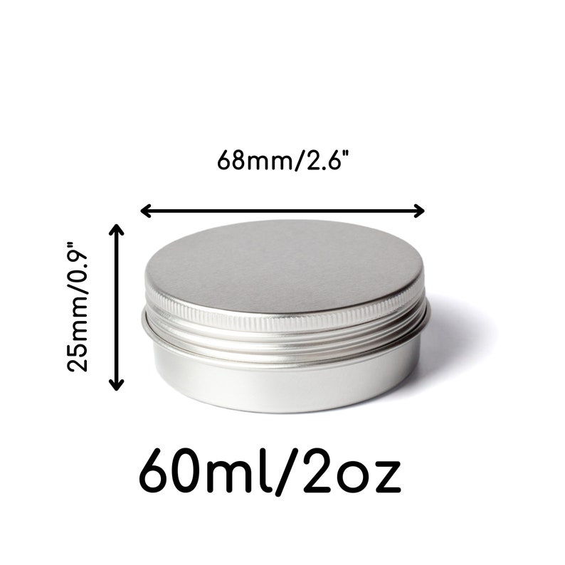 2 Oz/60ml Screw Top Round Aluminum Tin Jar Storage Containers ...