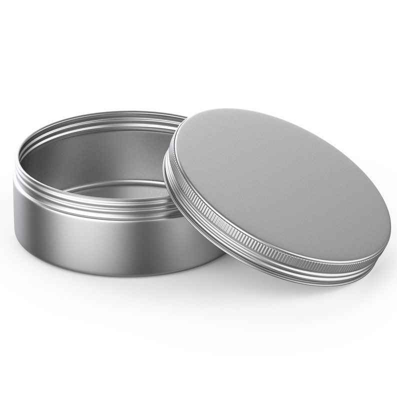 2 Oz/60ml Screw Top Round Aluminum Tin Jar Storage Containers ...