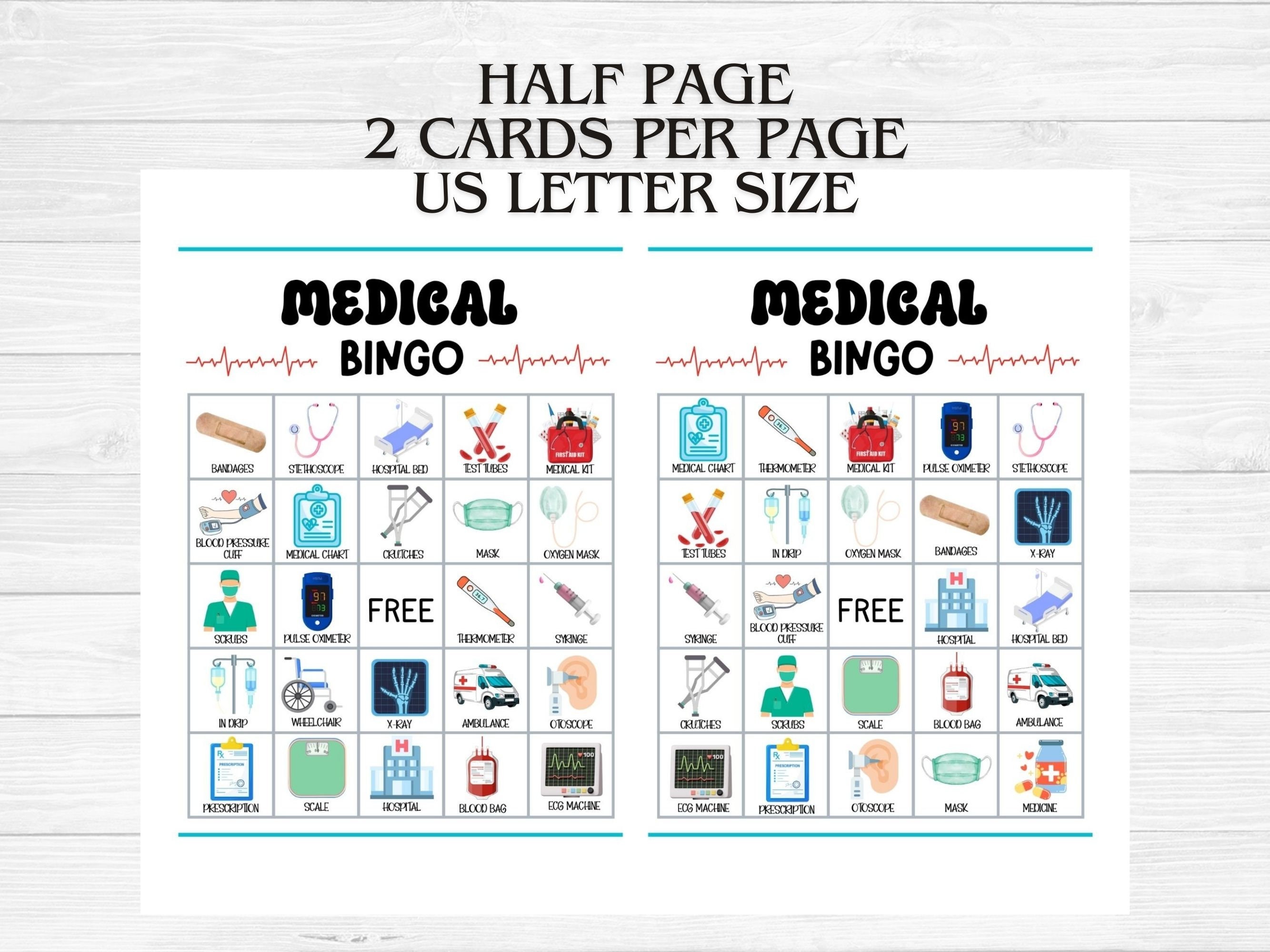 Medical Bingo, Nurse Bingo, Nurse Graduation Party Game, Doctor Game ...