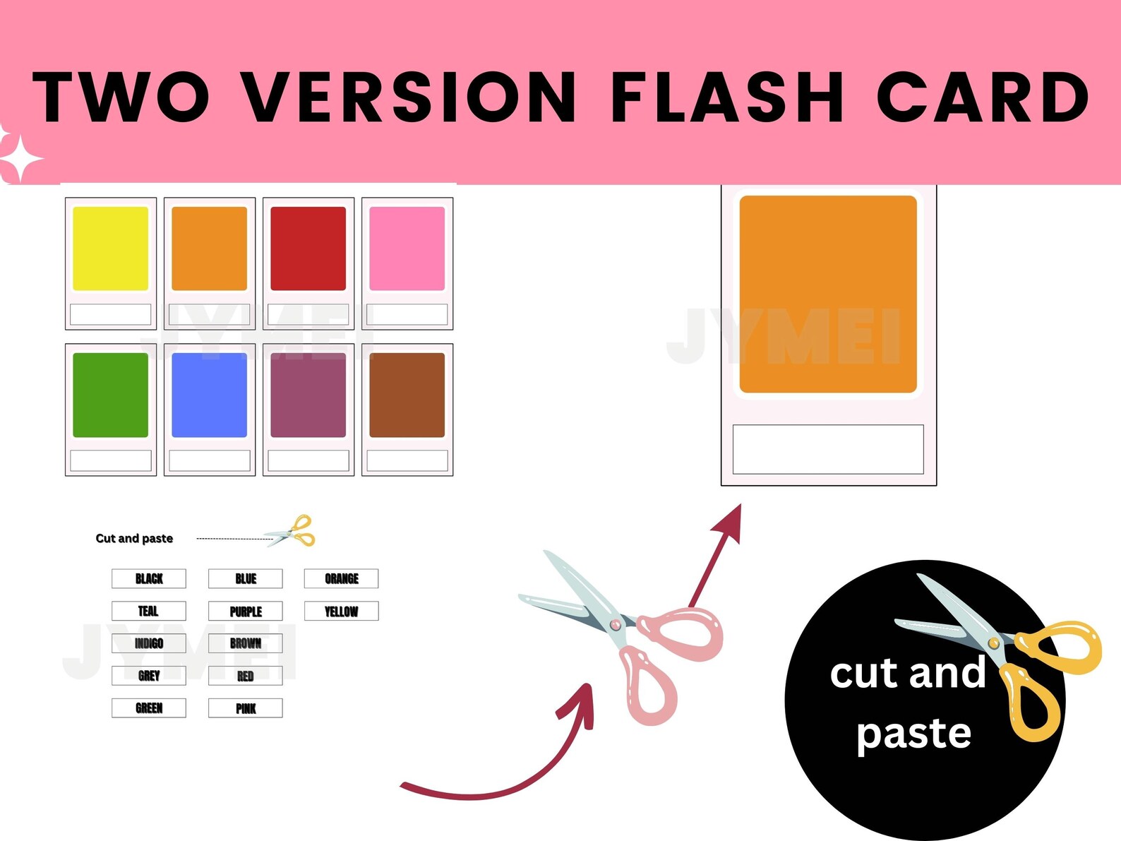 Printable Color Flash Card for Kids | Children Learning Color Material ...