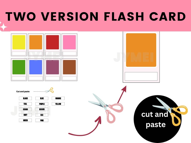Printable Color Flash Card for Kids | Children Learning Color Material ...