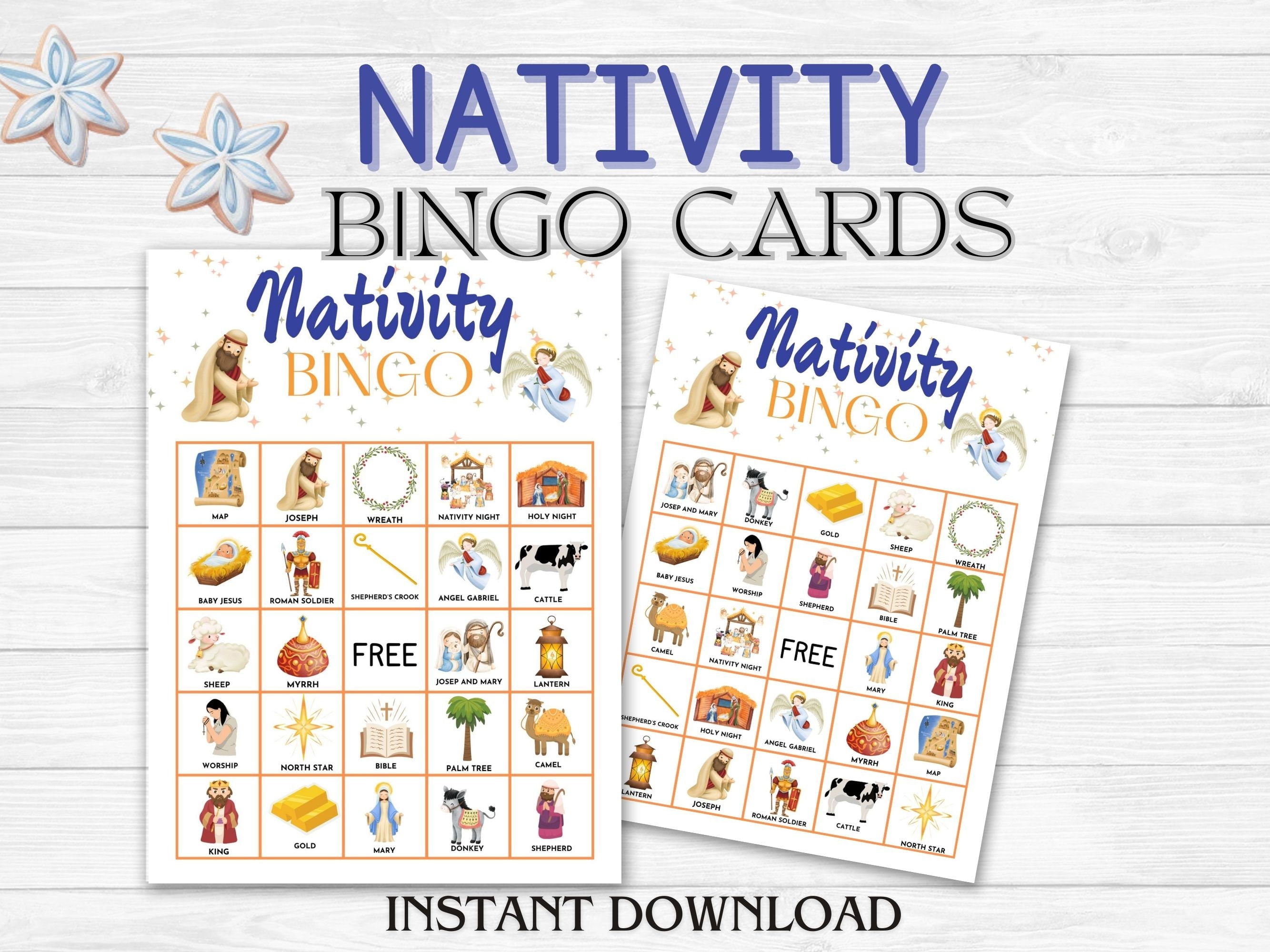 Nativity Bingo Game, Bingo Nativity, Baby Jesus Bingo, Christmas Bingo ...