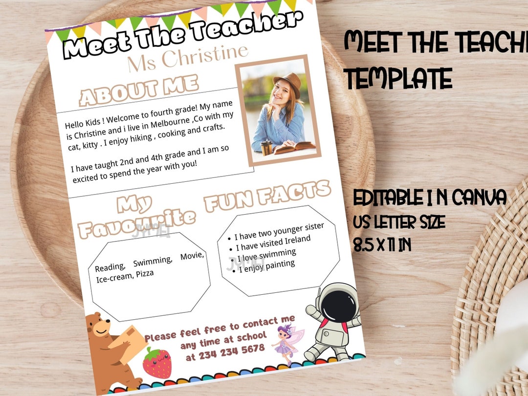 Meet the Teacher Template | Editable Back to School Teacher Template ...