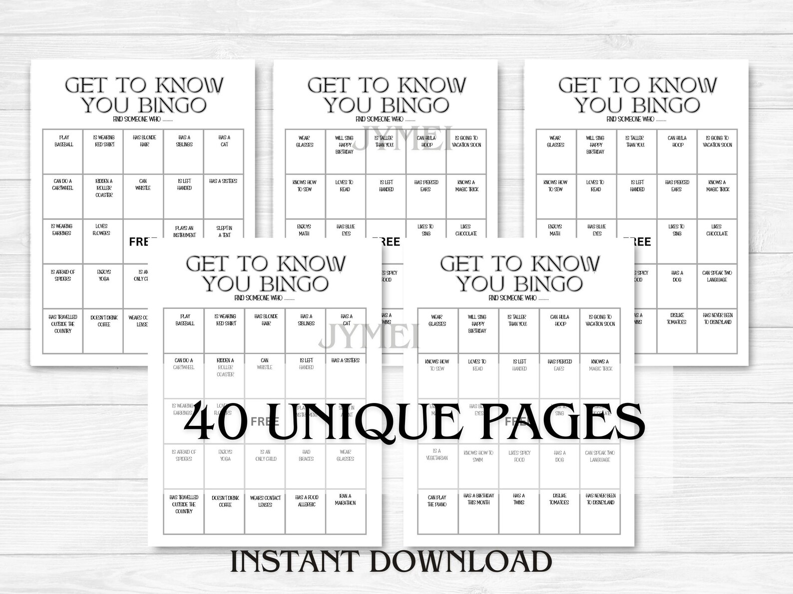 Get to Know You Bingo, Find Someone Bingo Game, Icebreaker Bingo Game ...