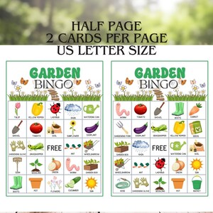 Garden Bingo Printable, Garden Game, Gardening Game for Kids, Classroom ...