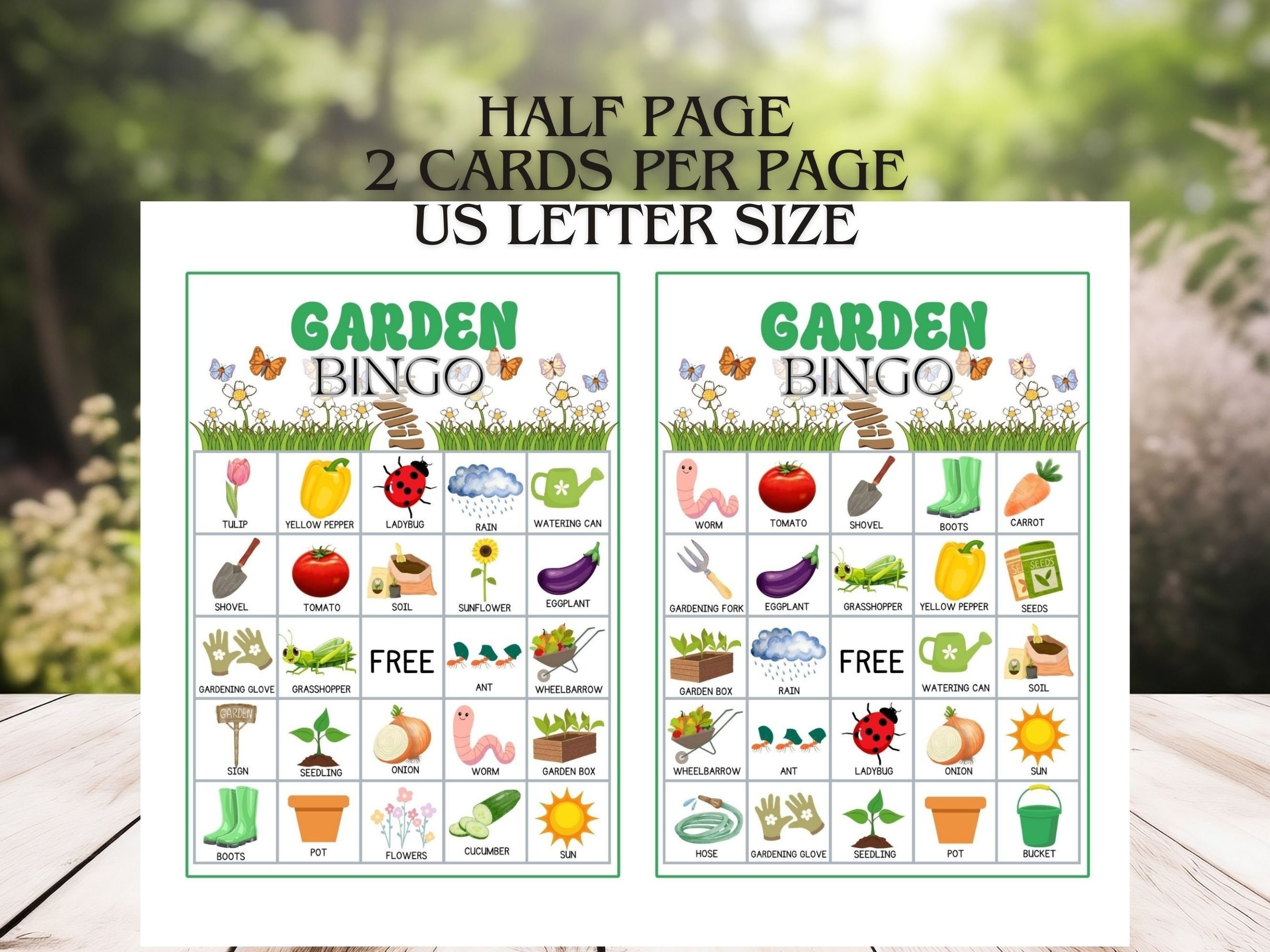 Garden Bingo Printable, Garden Game, Gardening Game for Kids, Classroom ...