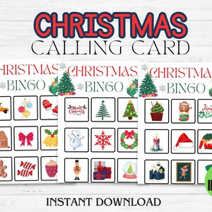 Christmas Bingo Cards Printable Party Game Christmas Activity Cute ...