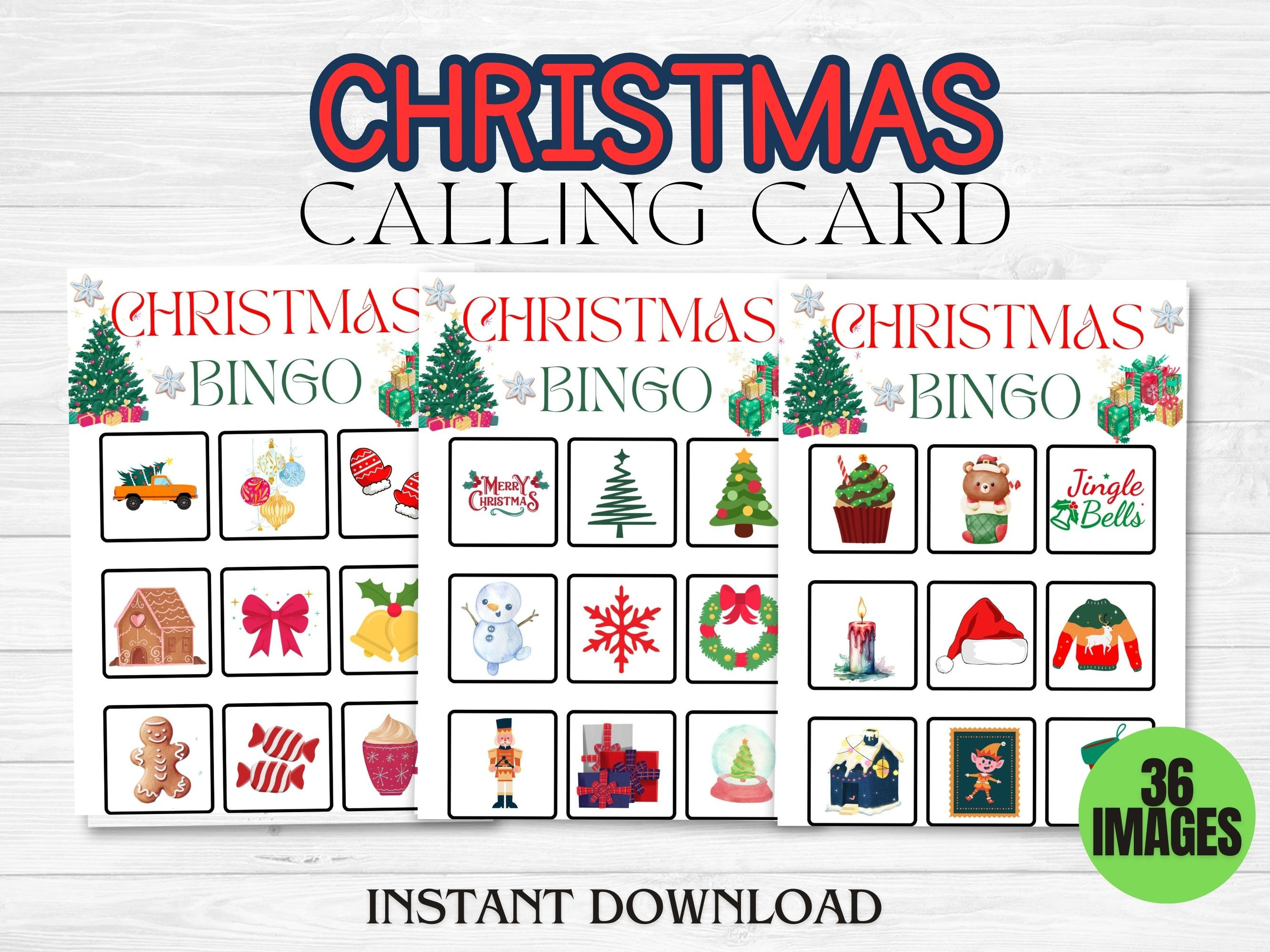 Christmas Bingo Cards Printable Party Game Christmas Activity Cute ...