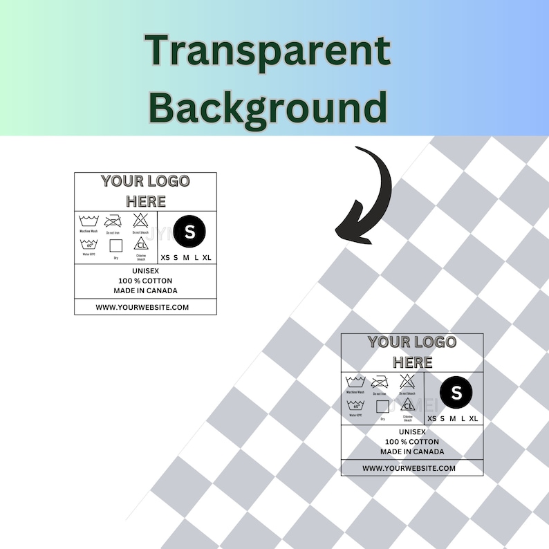 Editable Neck Label Template | Tagless Label Clothes | Wash Label Svg ...