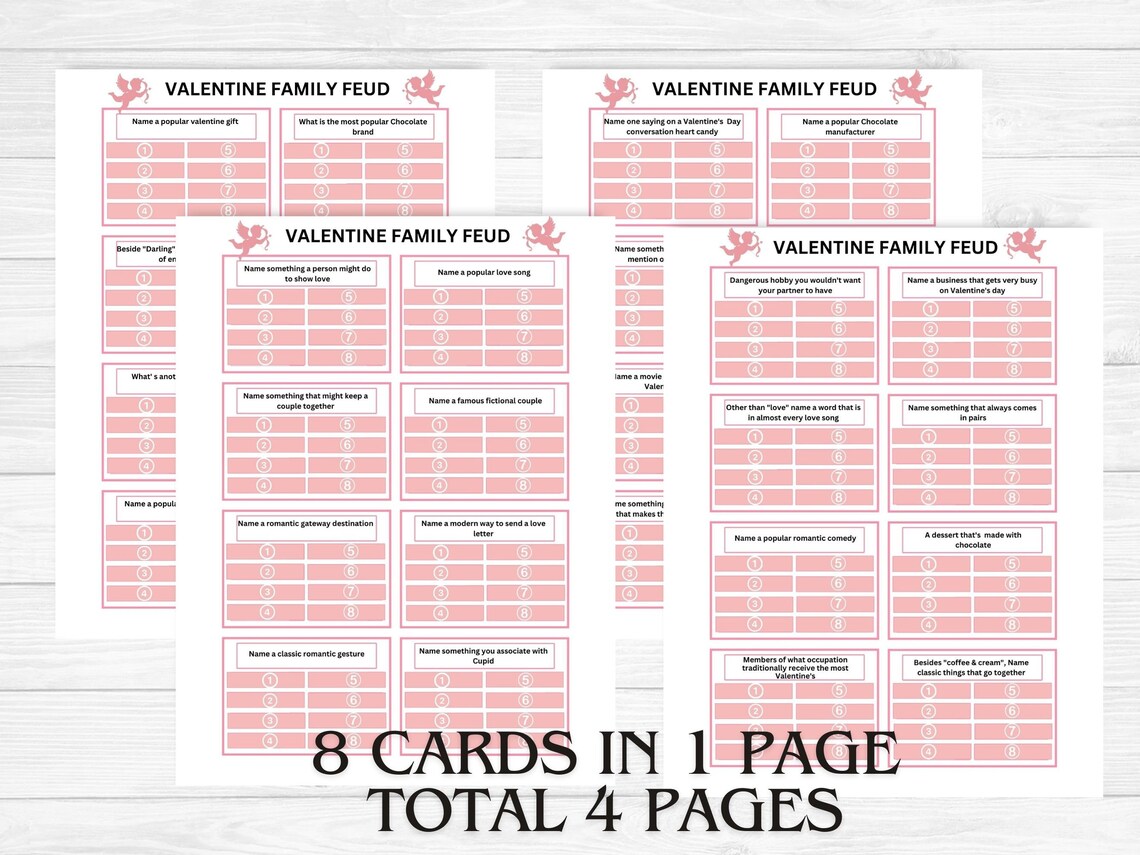 Valentine Family Feud, Valentine's Day Party Game, Valentine Day Trivia ...