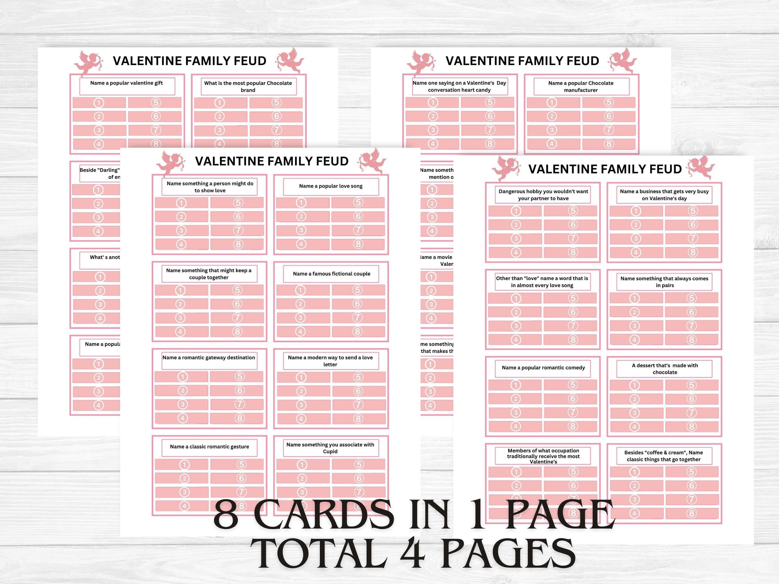 Valentine Family Feud, Valentine's Day Party Game, Valentine Day Trivia ...
