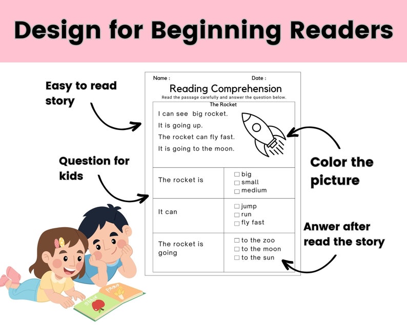 Kindergarten Reading Comprehension Worksheet | First Grade | Worksheet ...