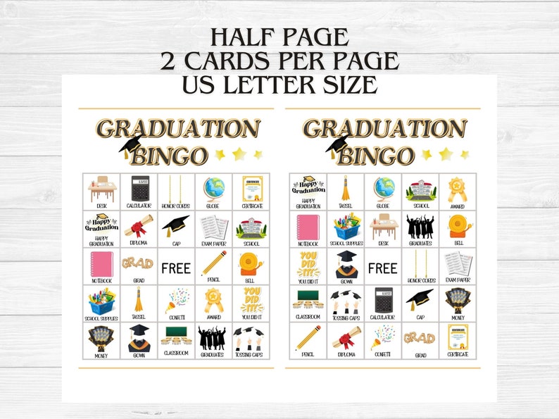 Graduation Bingo Game, Graduation Activity for Kids, Printable Bingo ...