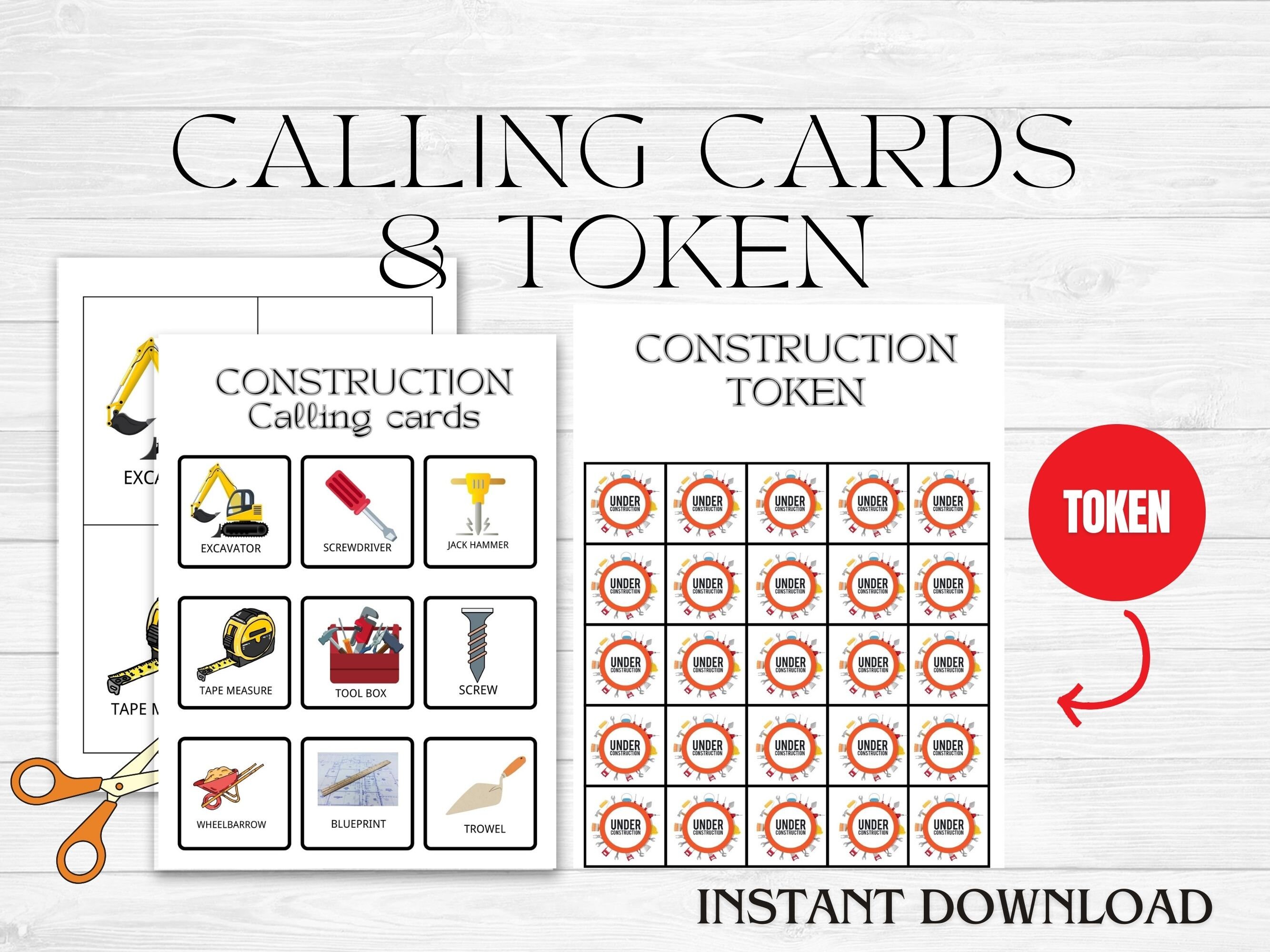 Construction Bingo, Construction Bingo for Kids, Construction Birthday ...
