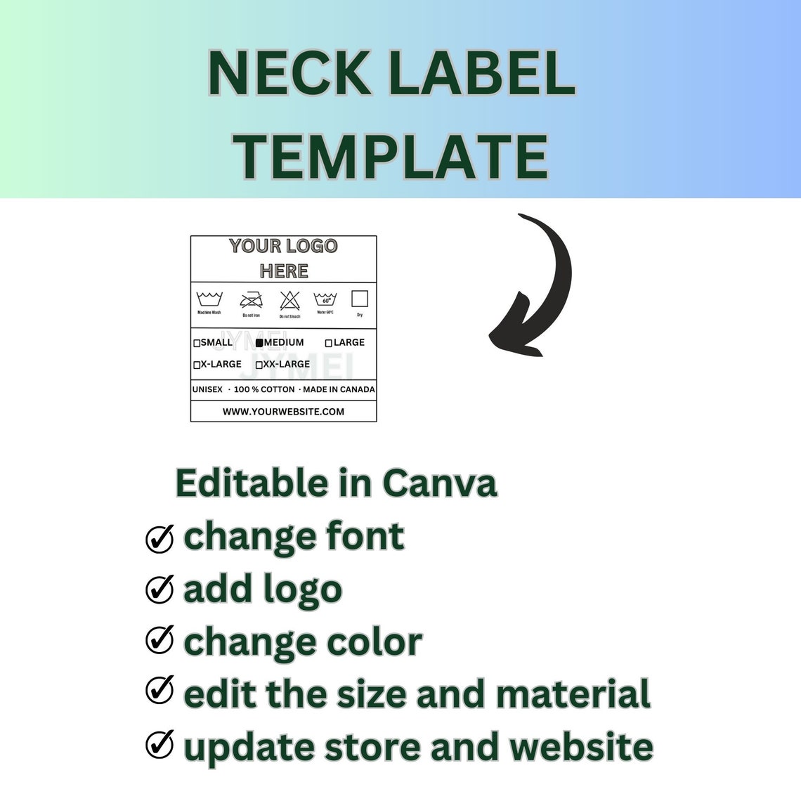 Editable Clothing Label PNG | T-shirt Neck Tag Label | Garment Care Tag ...