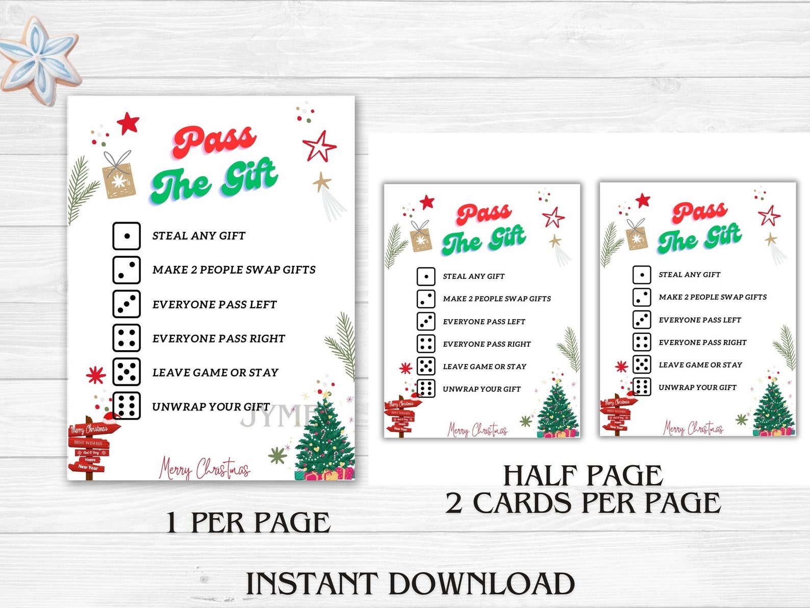Left Right Christmas Game, Pass the Present, Printable Christmas Party ...