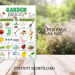 Garden Bingo Printable, Garden Game, Gardening Game for Kids, Classroom ...