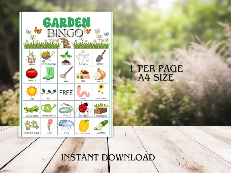 Garden Bingo Printable, Garden Game, Gardening Game for Kids, Classroom ...