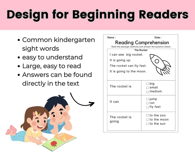 Kindergarten Reading Comprehension Worksheet | First Grade | Worksheet ...